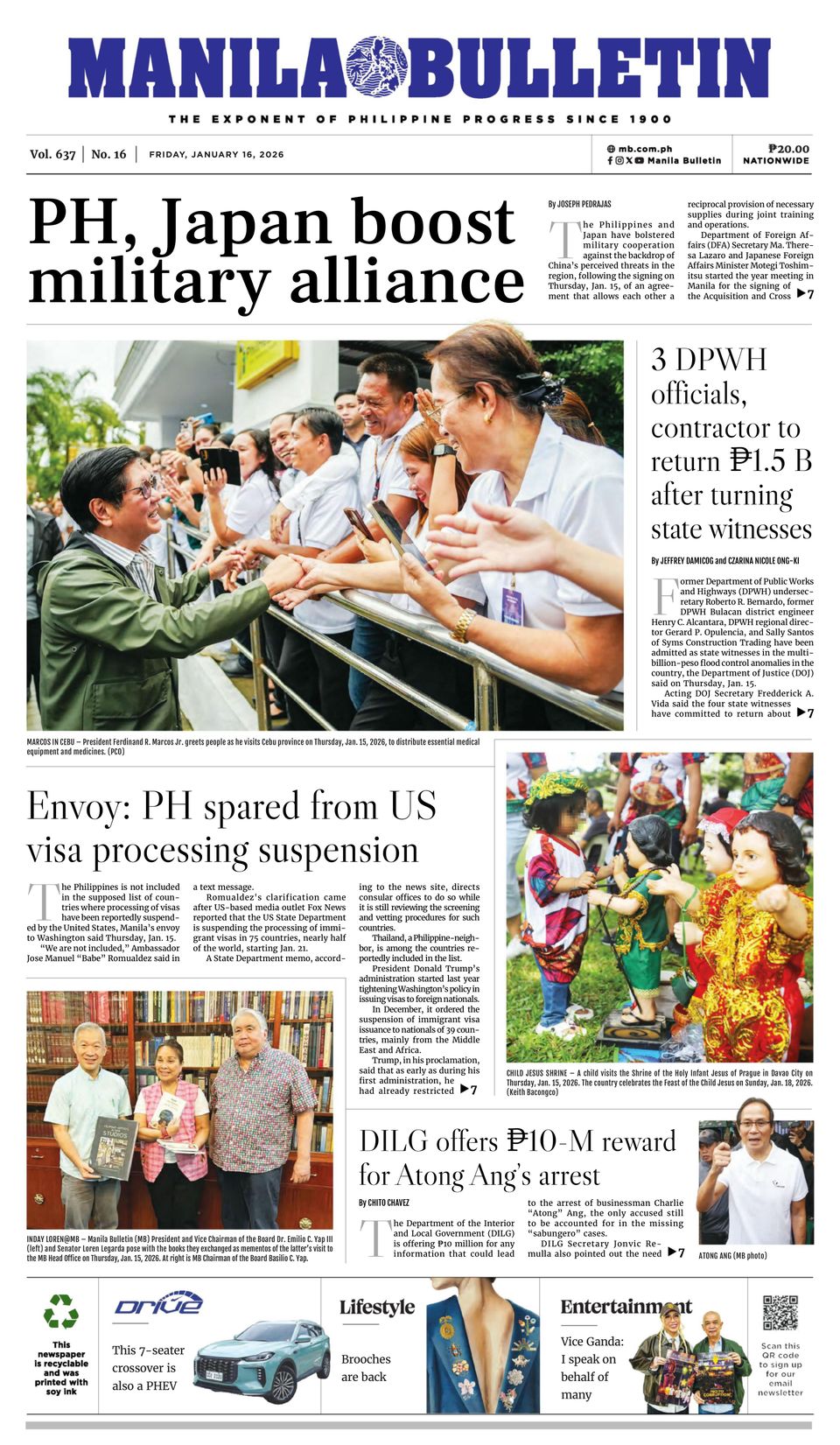 Get digital access to Manila Bulletin - January 16, 2026 issue ...