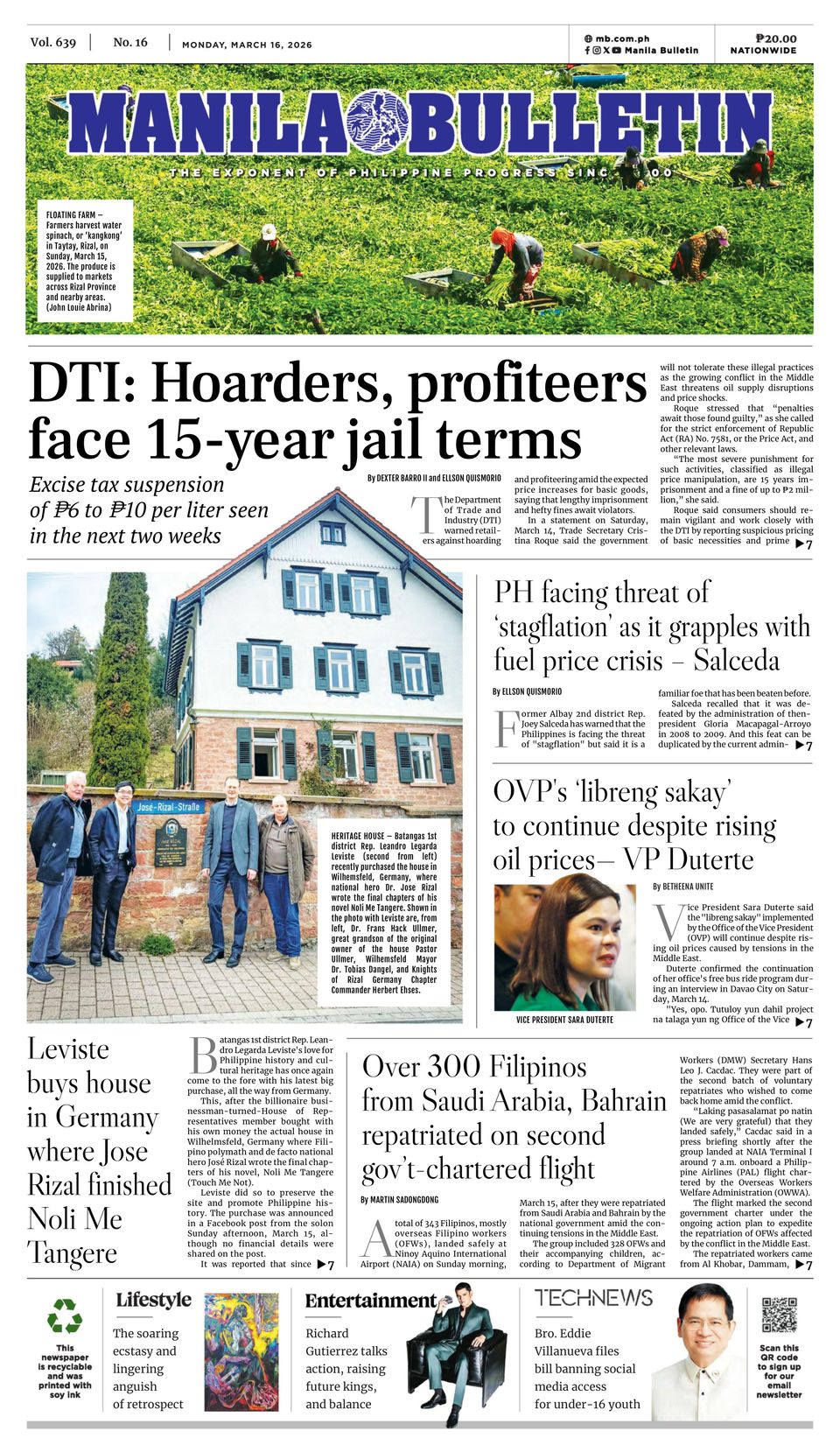 Get digital access to Manila Bulletin - March 16, 2026 issue | Magzter.com