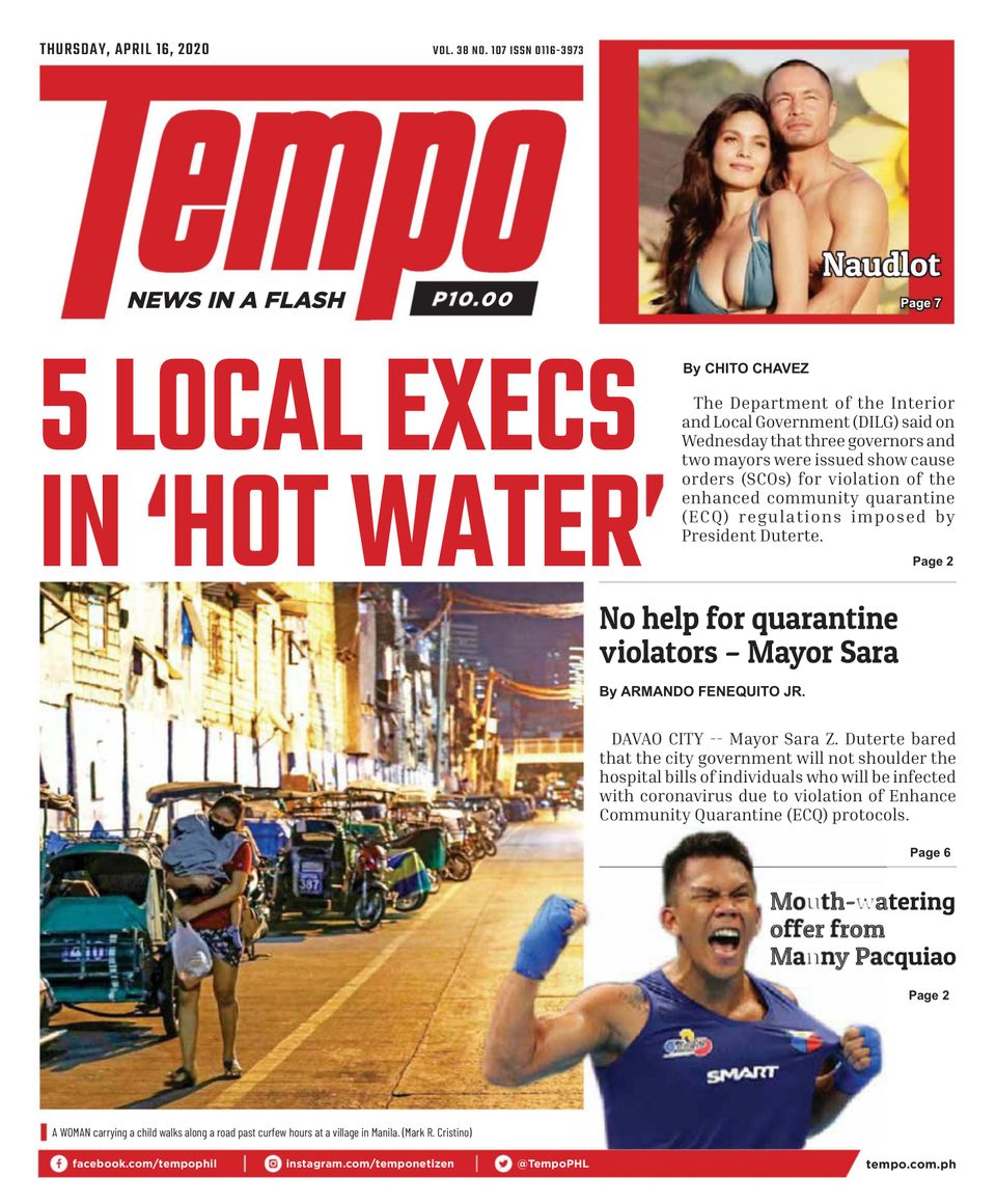 Tempo-April 16,2020 Newspaper - Get your Digital Subscription