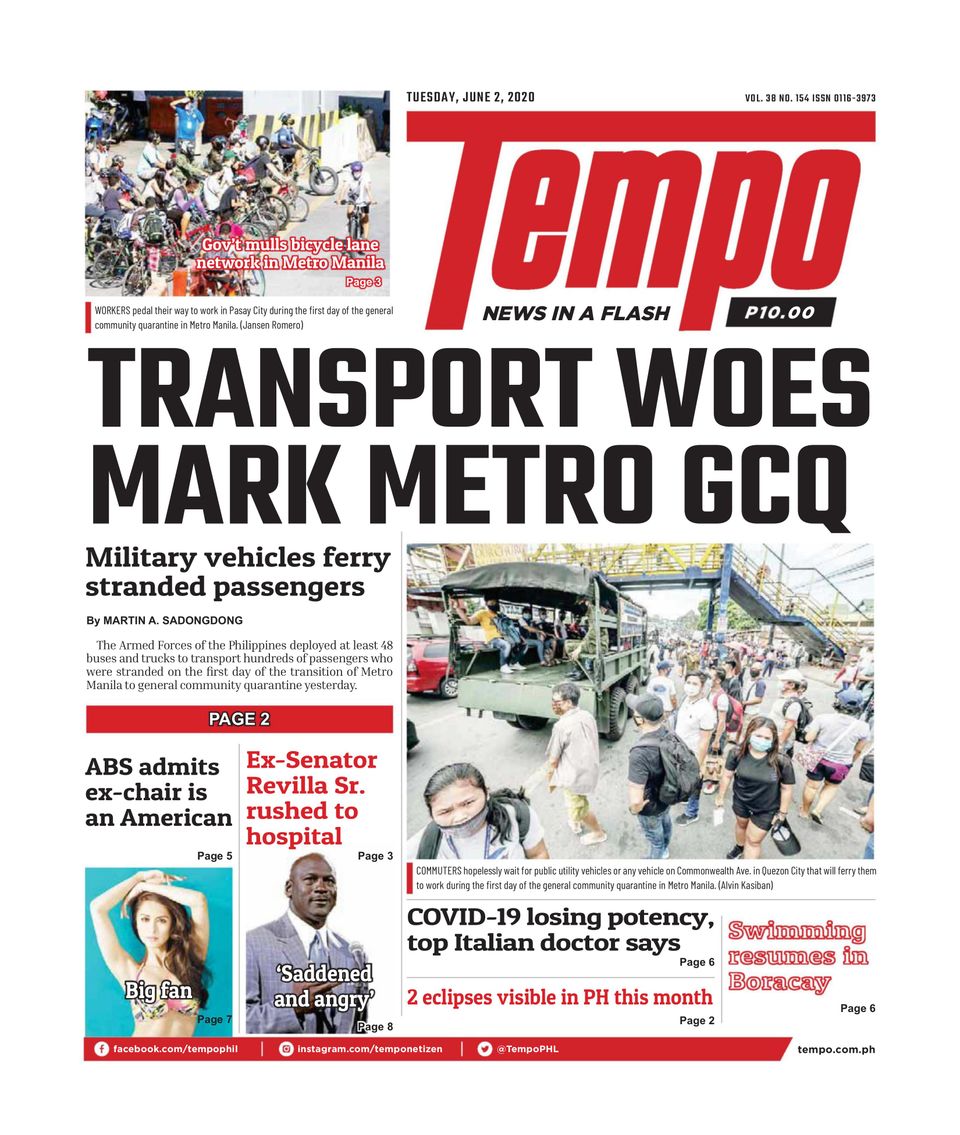 Tempo-June 02, 2020 Newspaper - Get your Digital Subscription