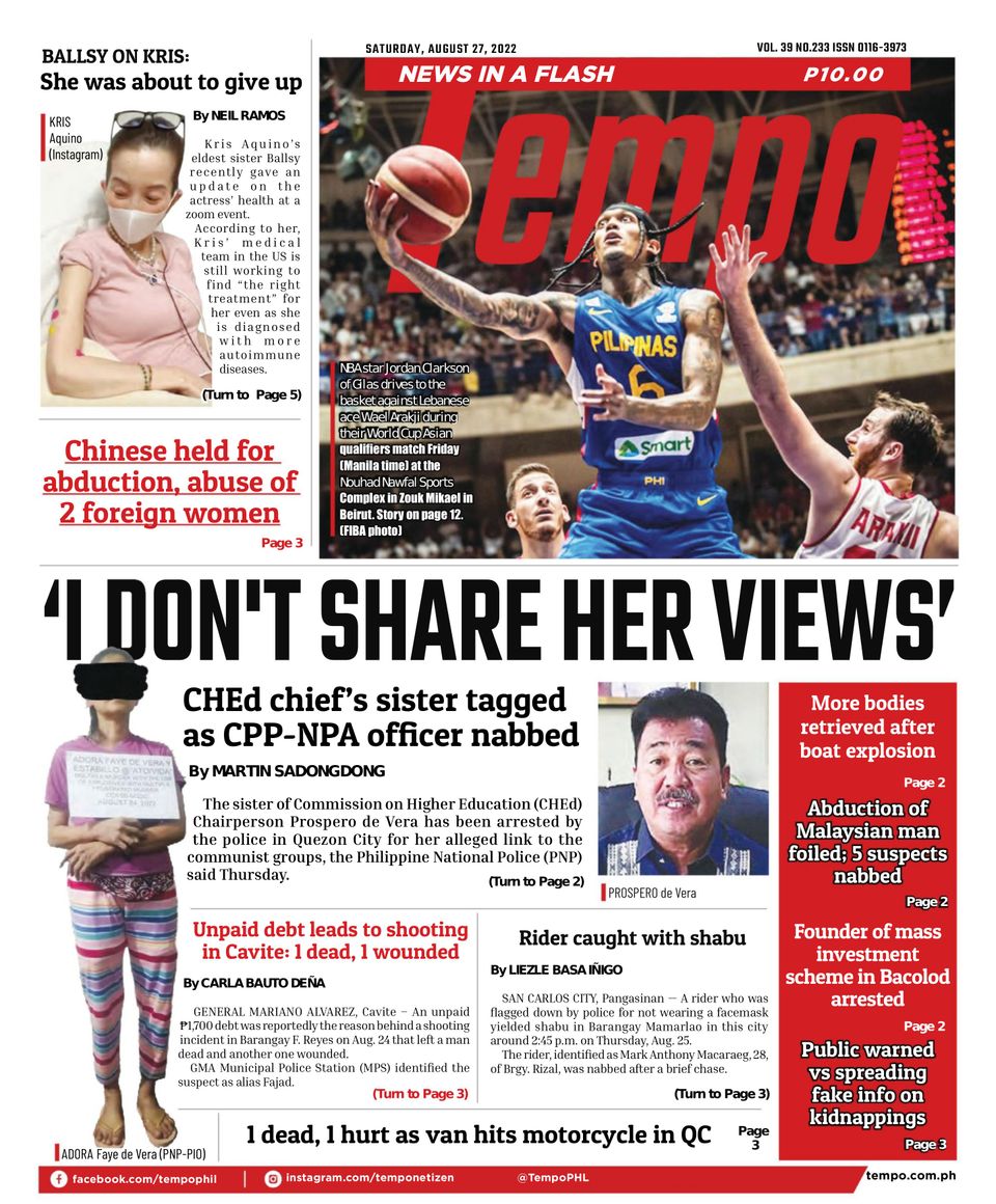 Tempo-August 27, 2022 Newspaper - Get your Digital Subscription