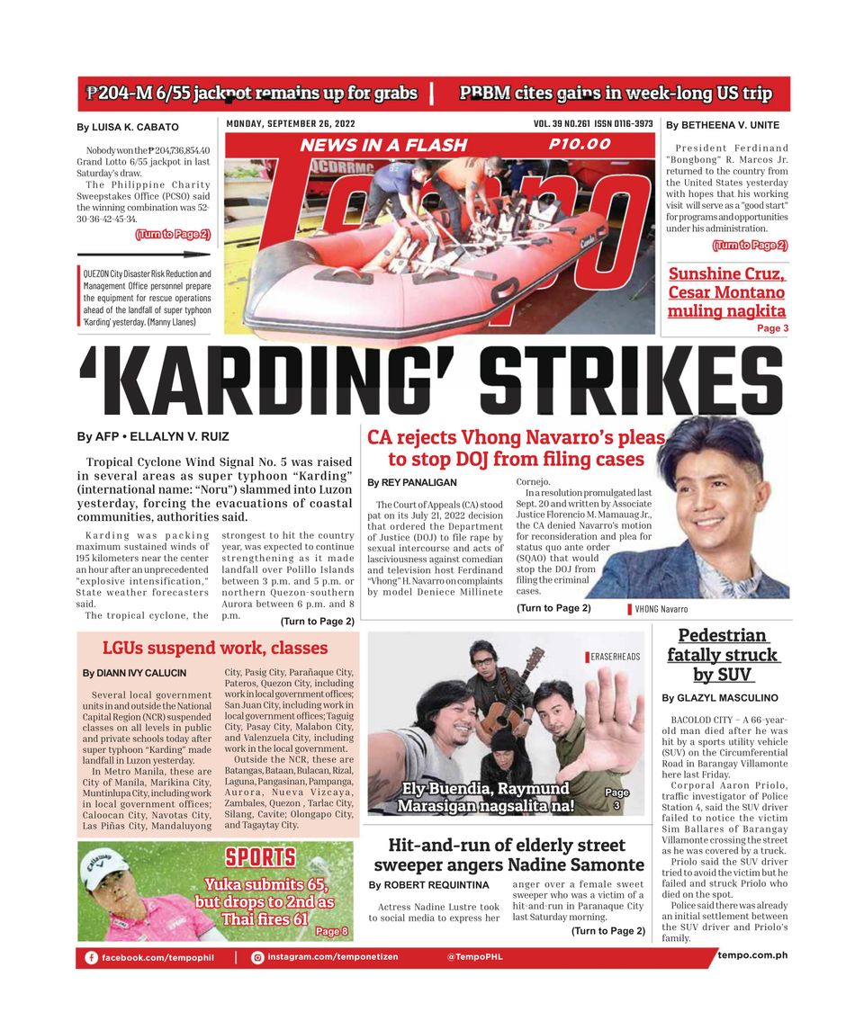 Tempo-September 26, 2022 Newspaper - Get your Digital Subscription
