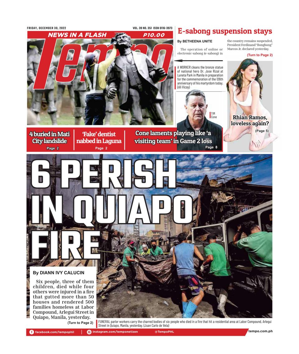 Tempo-December 30, 2022 Newspaper - Get your Digital Subscription