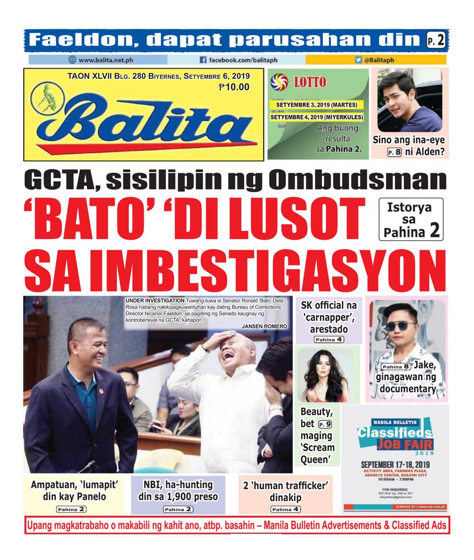 Get digital access to Balita - September 6, 2019 issue | Magzter.com