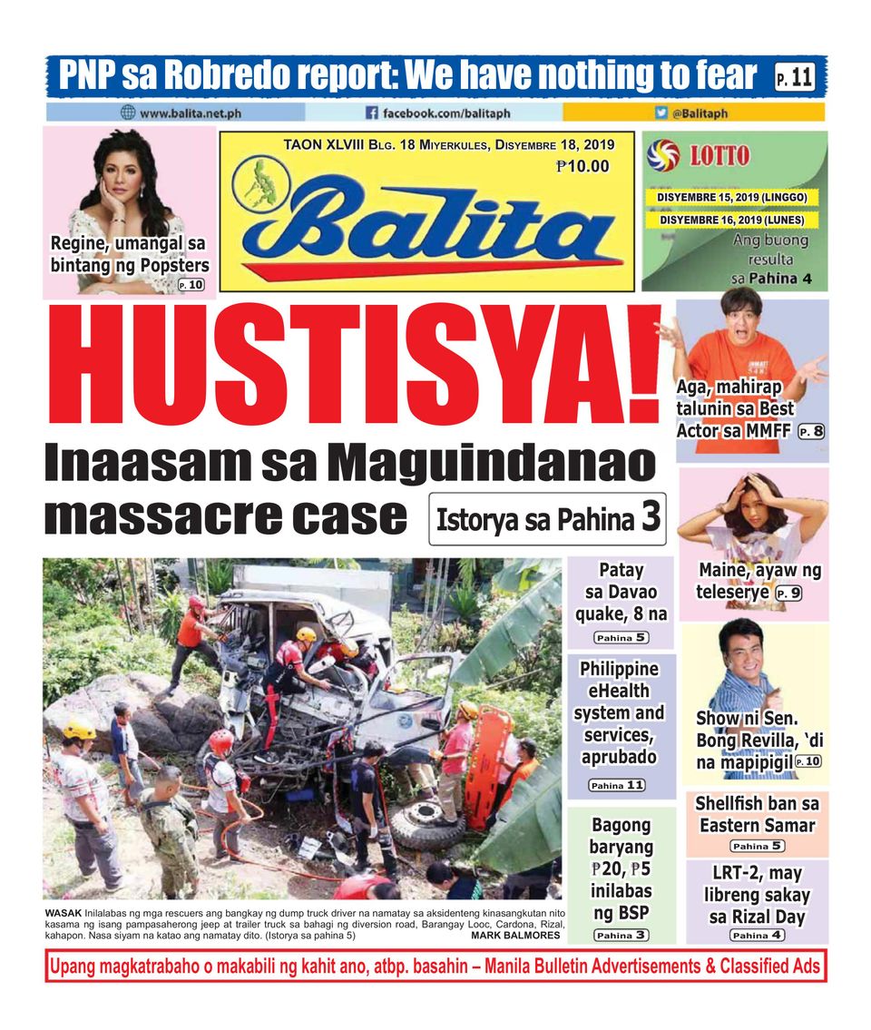 Get digital access to Balita - December 18, 2019 issue | Magzter.com