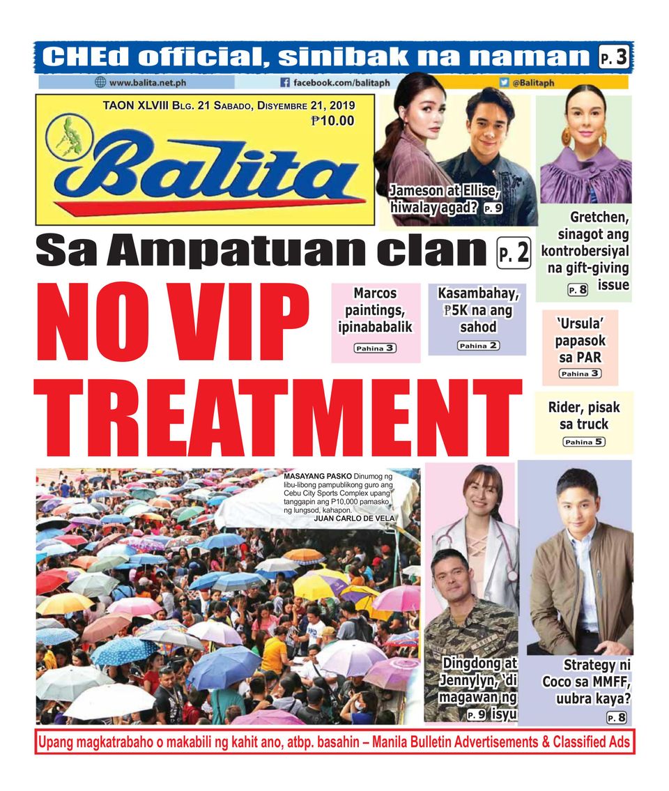 Get digital access to Balita - December 21, 2019 issue | Magzter.com