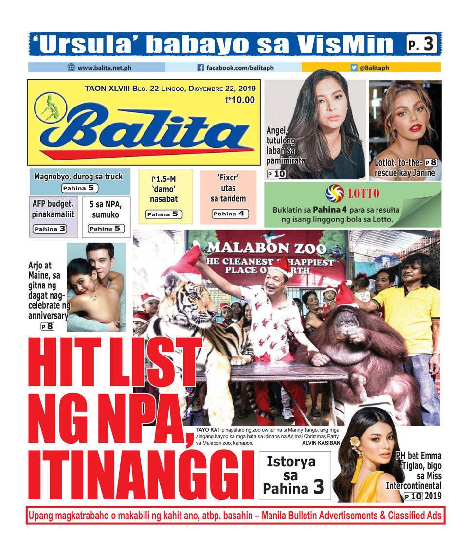 Get digital access to Balita - December 22, 2019 issue | Magzter.com