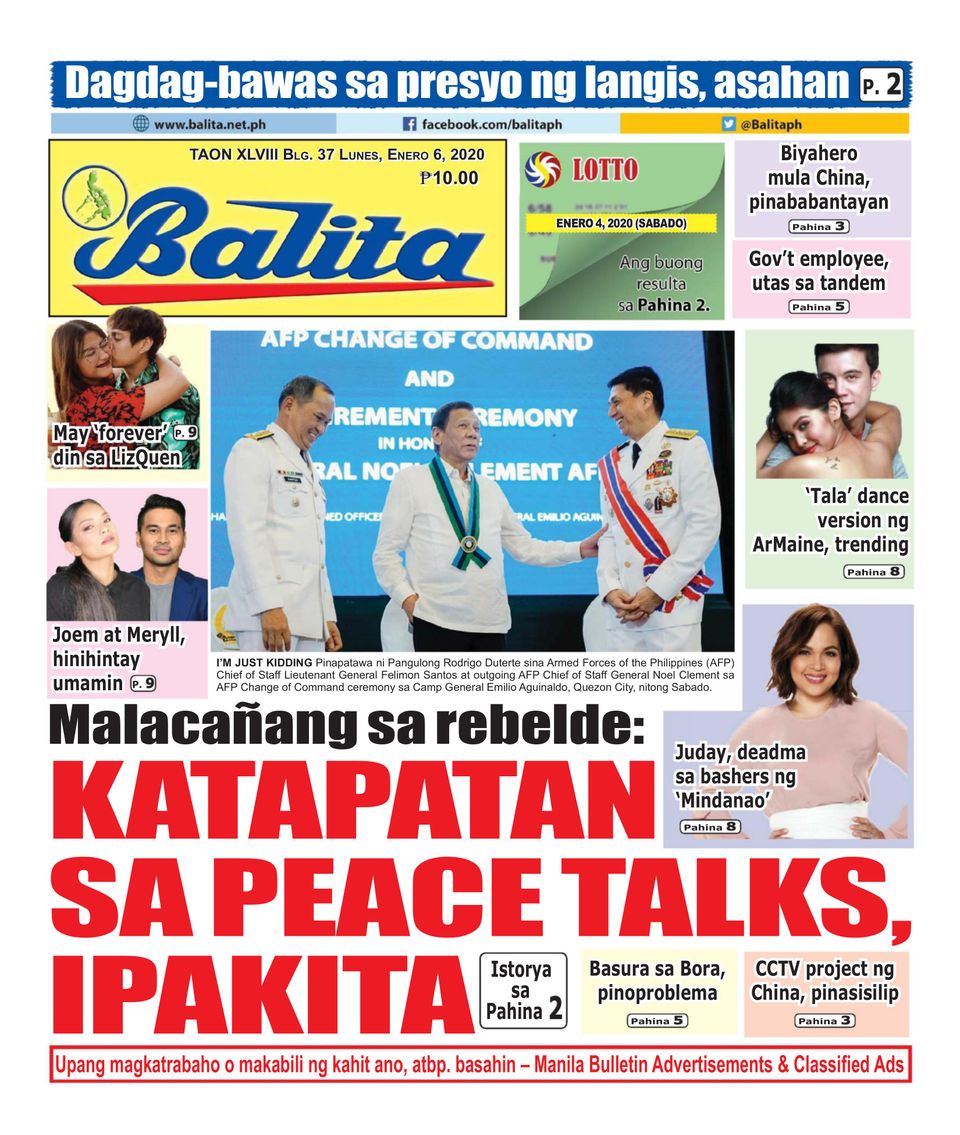 Get digital access to Balita - January 6, 2020 issue | Magzter.com