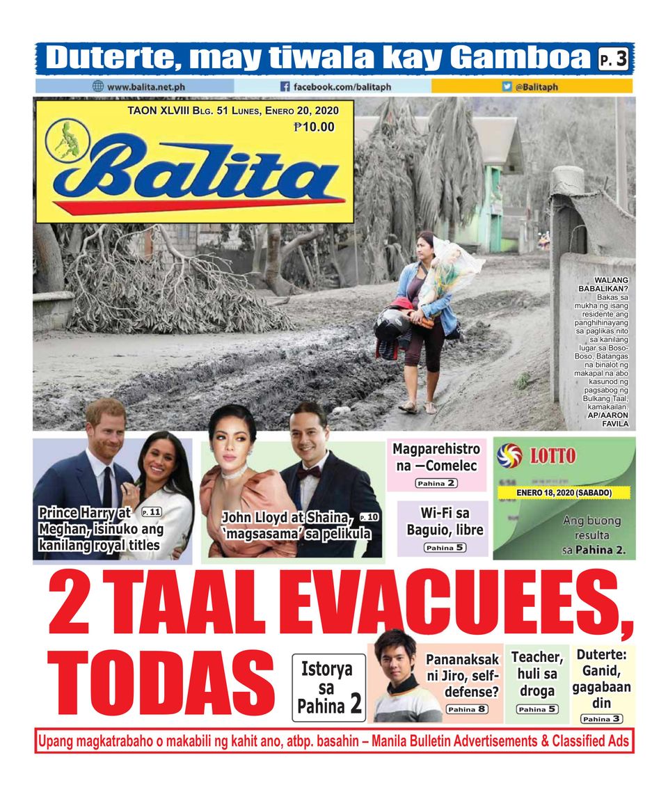 Get digital access to Balita - January 20, 2020 issue | Magzter.com