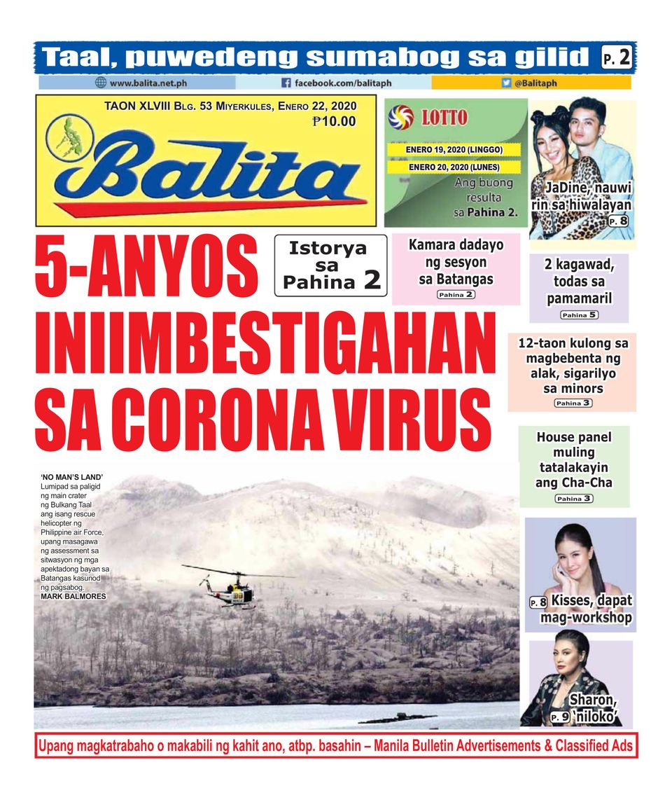 Get digital access to Balita - January 22, 2020 issue | Magzter.com