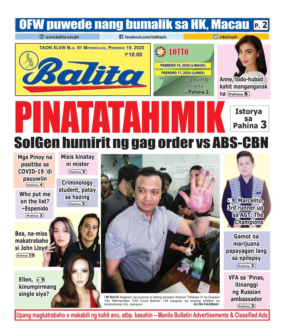 Get digital access to Balita - February 19, 2020 issue | Magzter.com