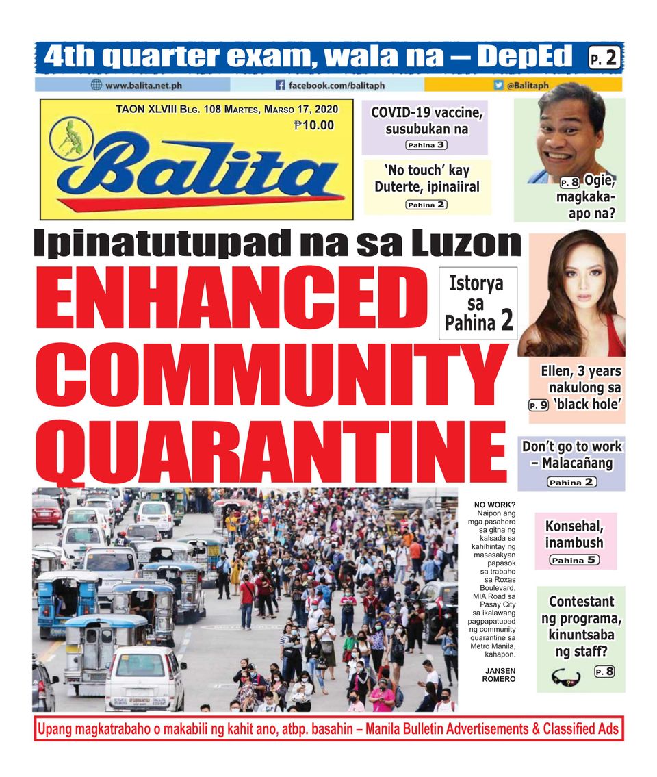 Get digital access to Balita - March 17, 2020 issue | Magzter.com