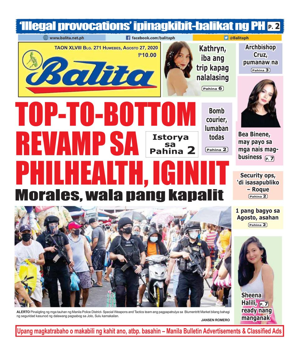 Get digital access to Balita - August 27, 2020 issue | Magzter.com