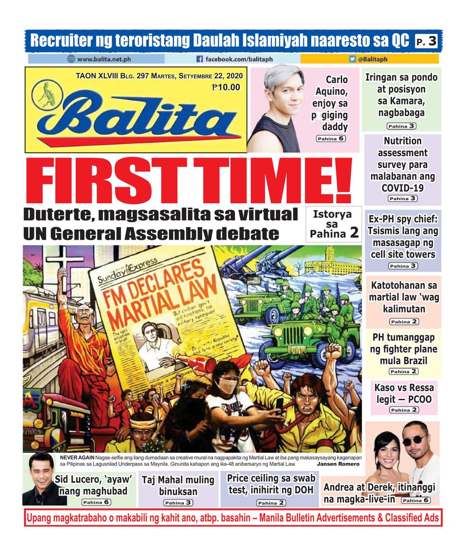 Get digital access to Balita - September 22, 2020 issue | Magzter.com