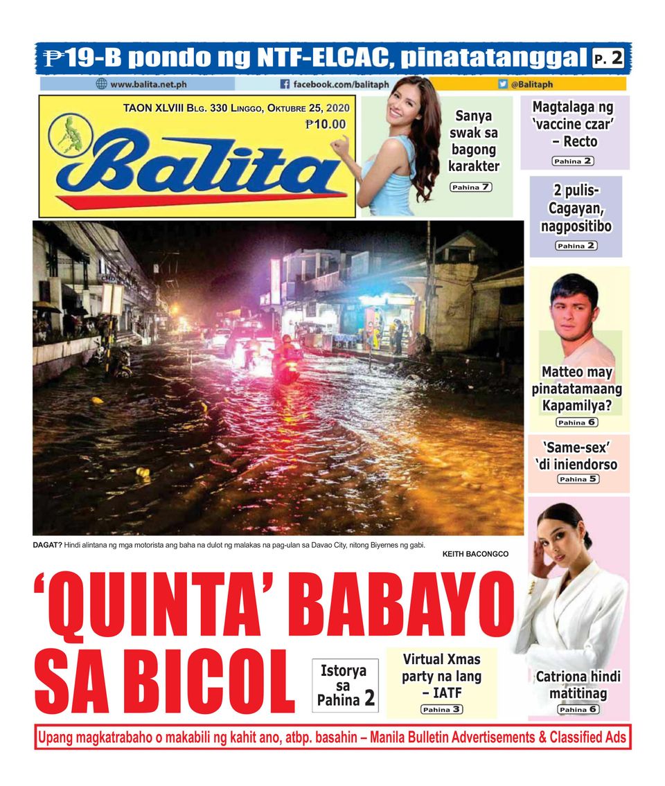 Get digital access to Balita - October 25, 2020 issue | Magzter.com