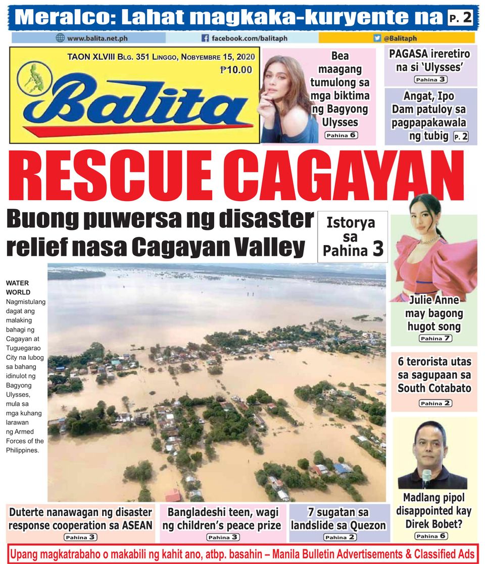 Get digital access to Balita - November 15, 2020 issue | Magzter.com