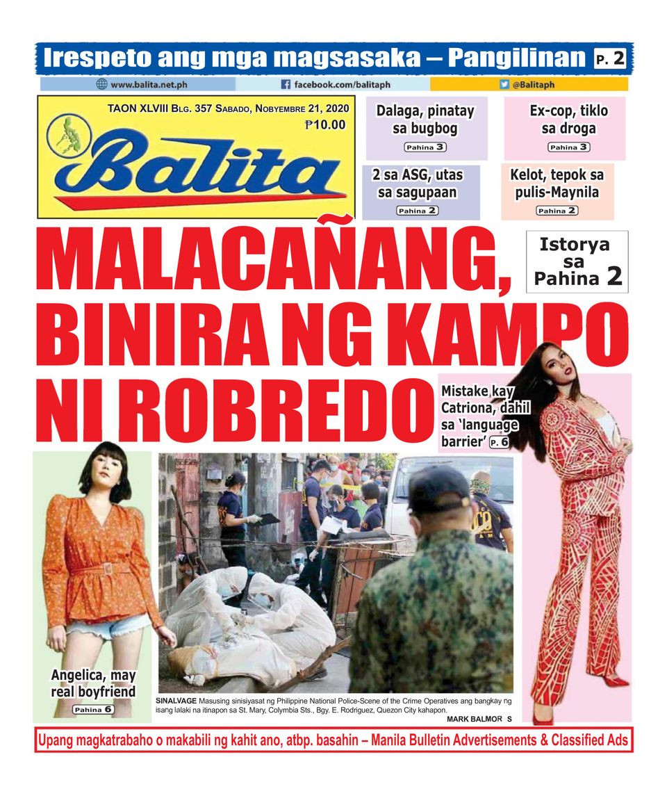 Balita-November 21, 2020 Newspaper - Get your Digital Subscription