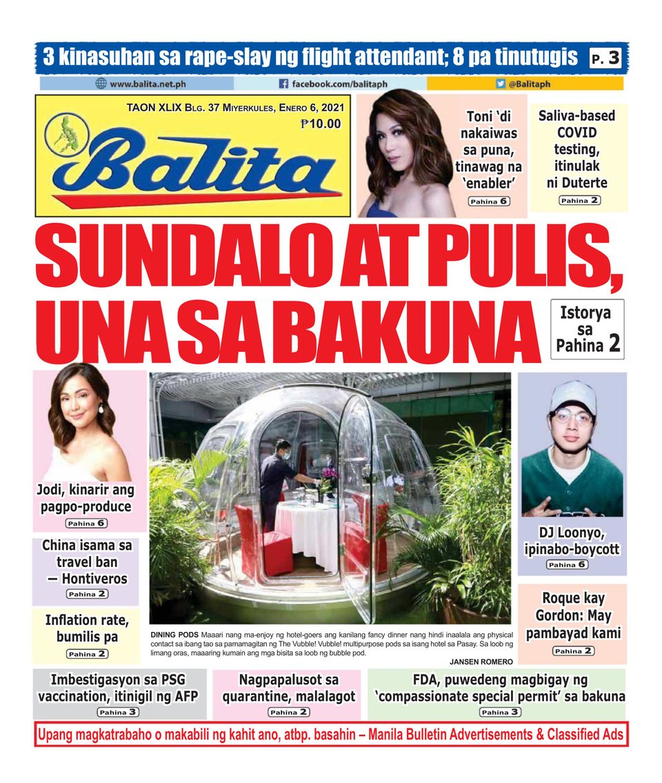 Get digital access to Balita - January 6, 2021 issue | Magzter.com