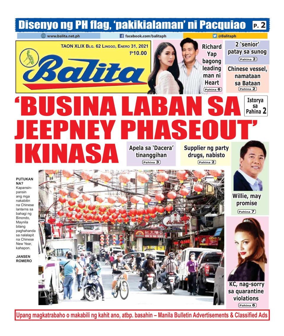 Get digital access to Manila Bulletin - January 31, 2021 issue ...