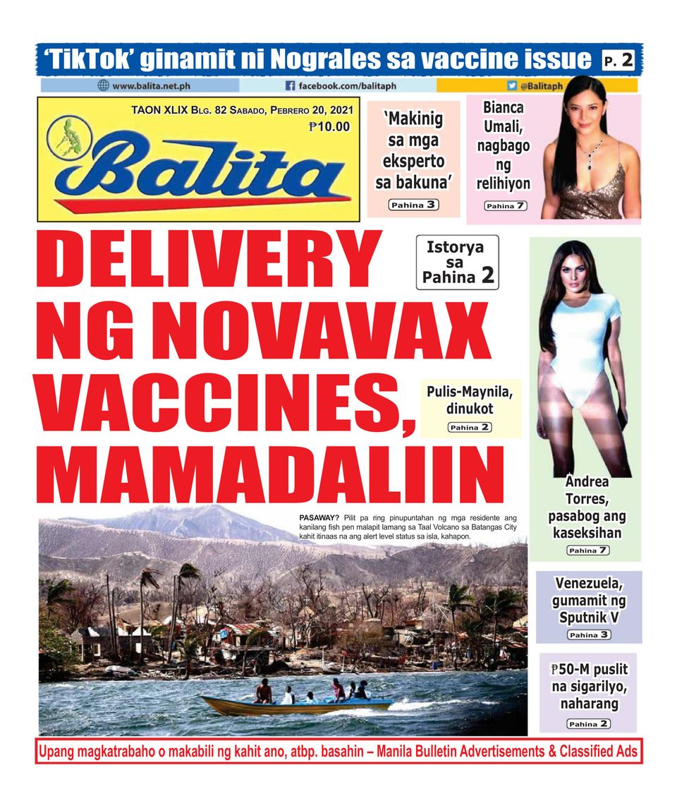 Get digital access to Balita - February 20, 2021 issue | Magzter.com