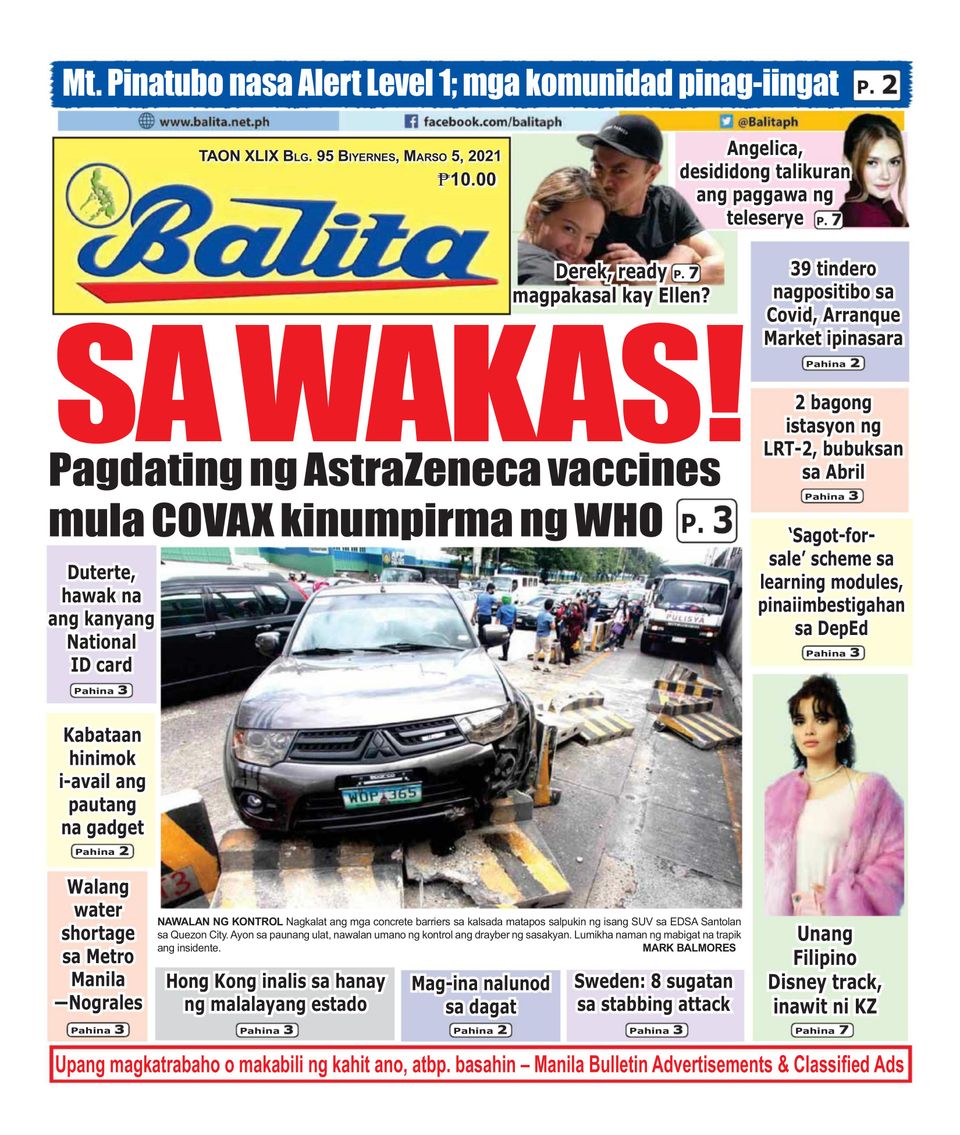 Get digital access to Balita - March 5, 2021 issue | Magzter.com