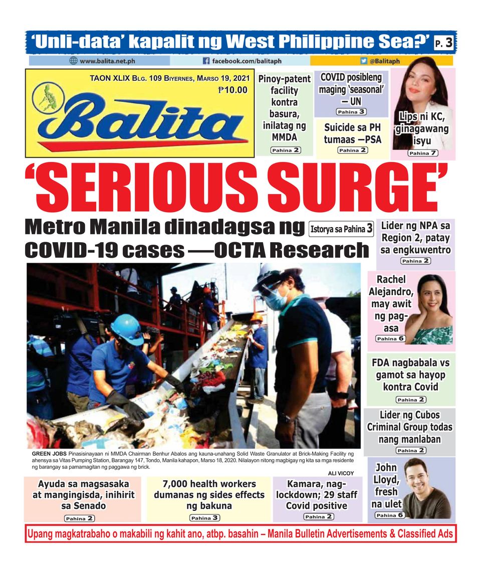 Get digital access to Balita - March 19, 2021 issue | Magzter.com