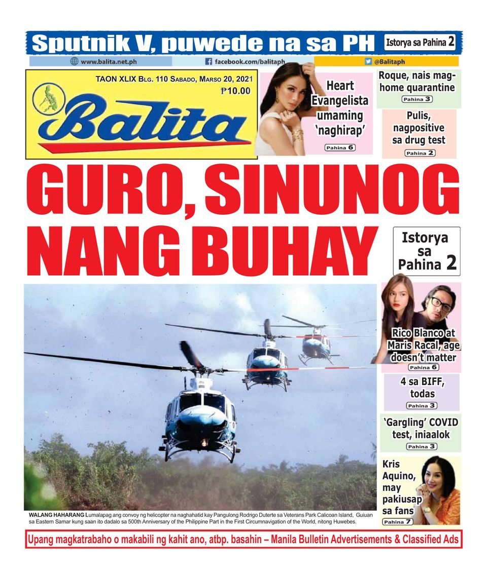 Get digital access to Balita - March 20, 2021 issue | Magzter.com