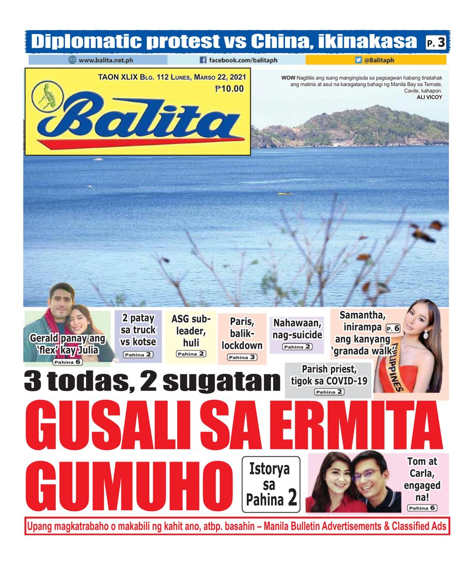 Balita-March 22, 2021 Newspaper - Get your Digital Subscription