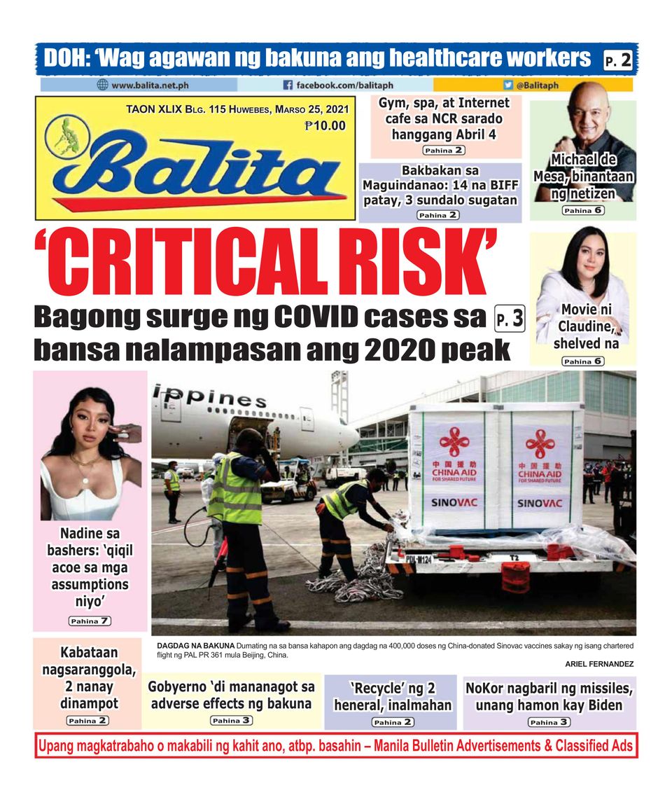Get digital access to Balita - March 25, 2021 issue | Magzter.com