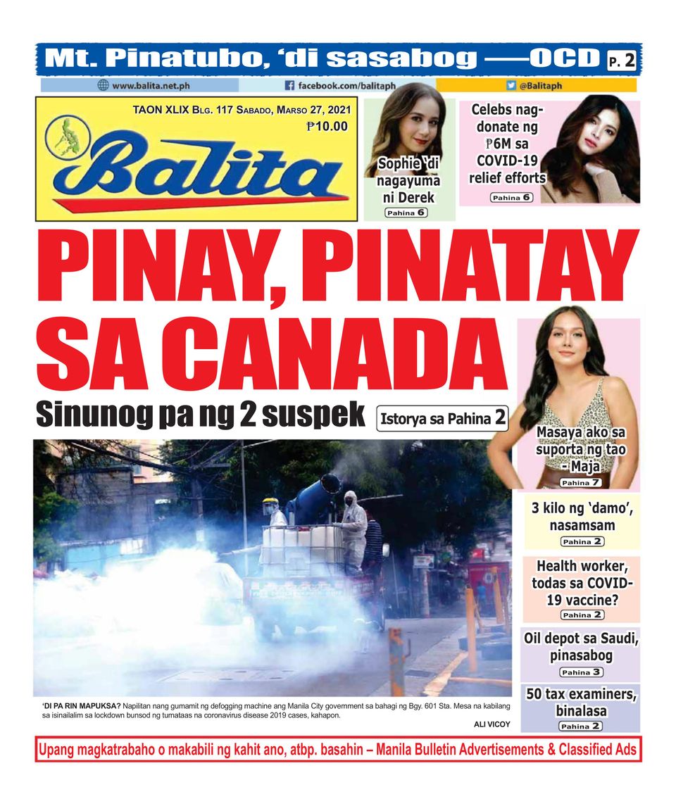 Get digital access to Balita - March 27, 2021 issue | Magzter.com