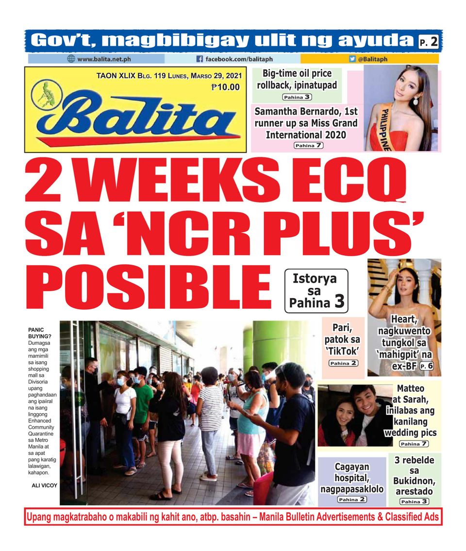 Get digital access to Balita - March 29, 2021 issue | Magzter.com