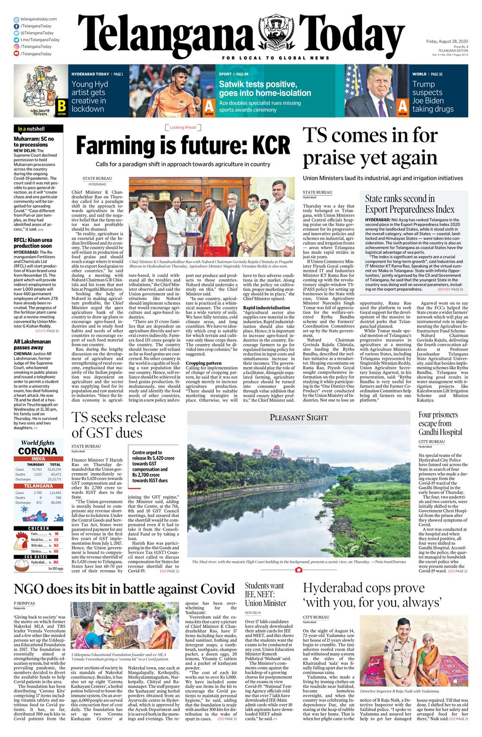 Get digital access to Telangana Today - August 28, 2020 issue | Magzter.com