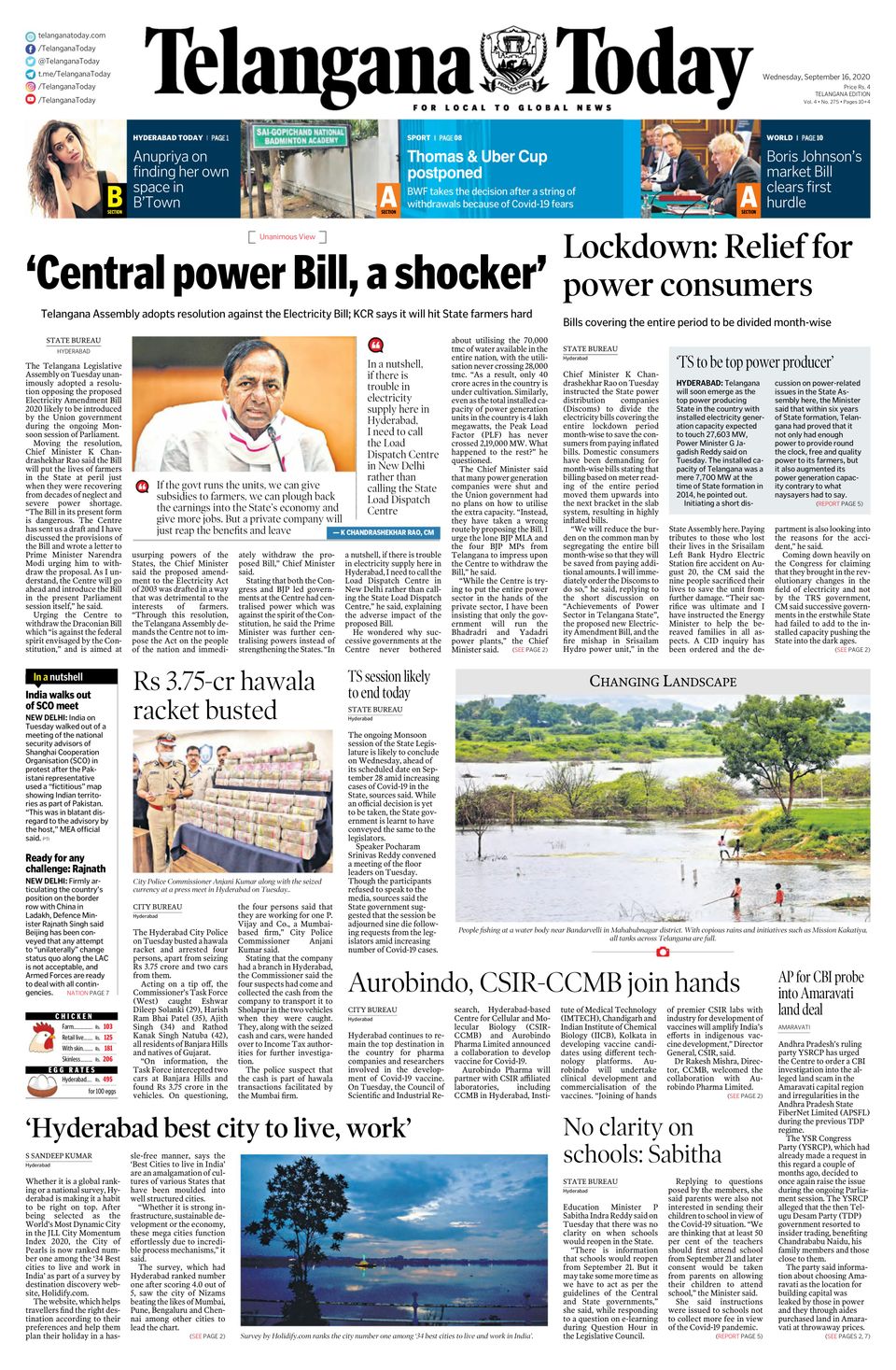 Get digital access to Telangana Today - September 16, 2020 issue ...