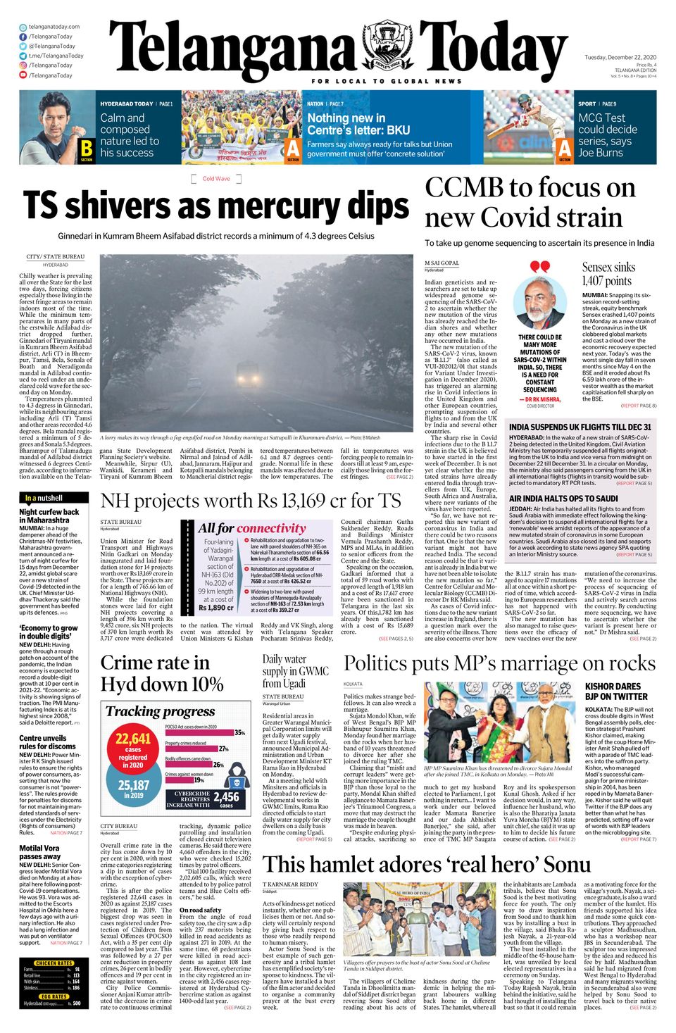 Get digital access to Telangana Today - December 22, 2020 issue ...