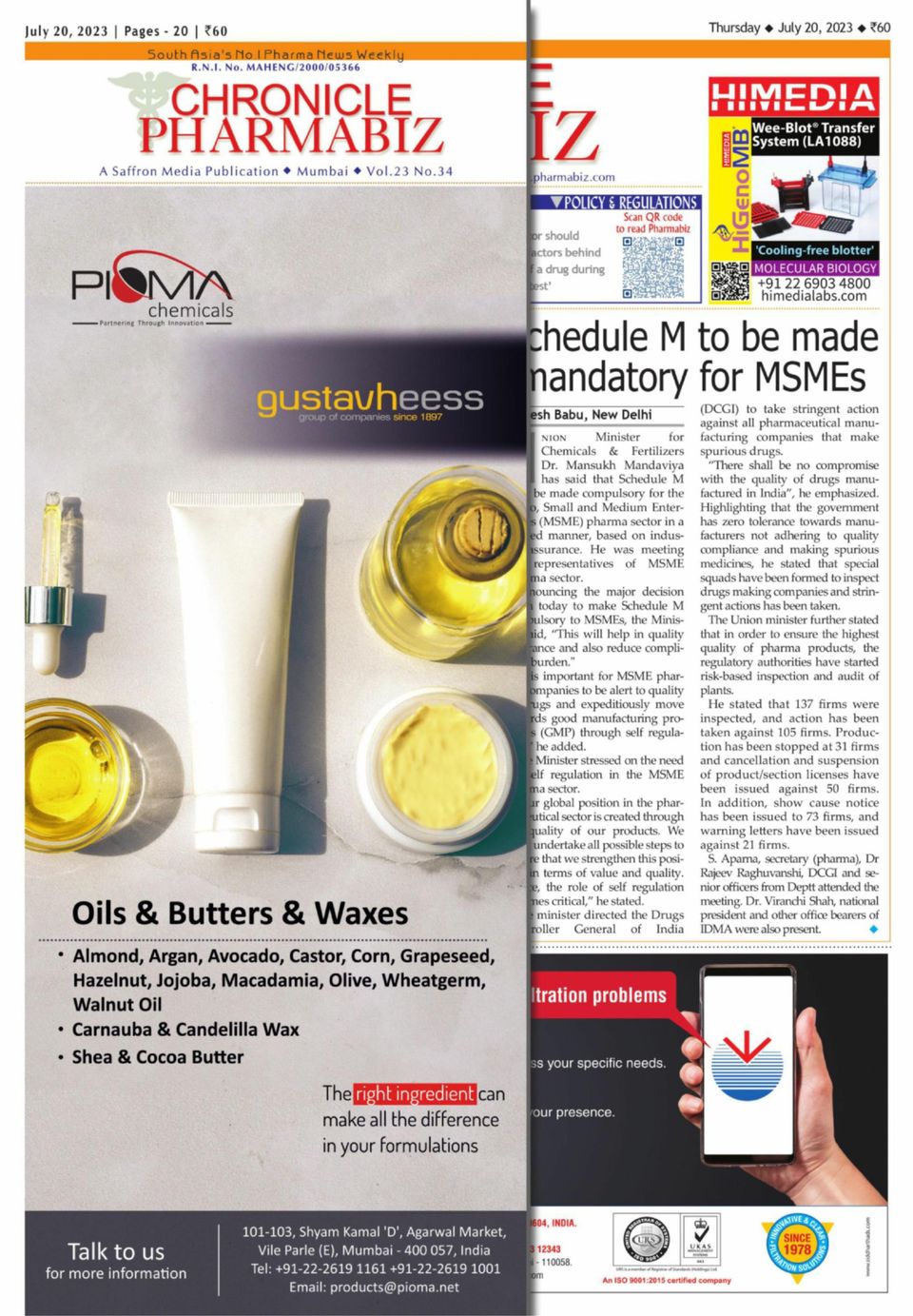 Chronicle Pharmabiz Magazine - Get your Digital Subscription