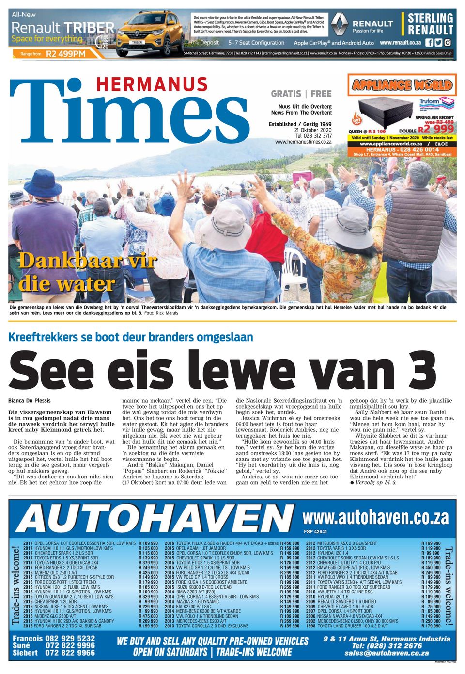 Hermanus Times-October 21, 2020 Newspaper - Get your Digital Subscription