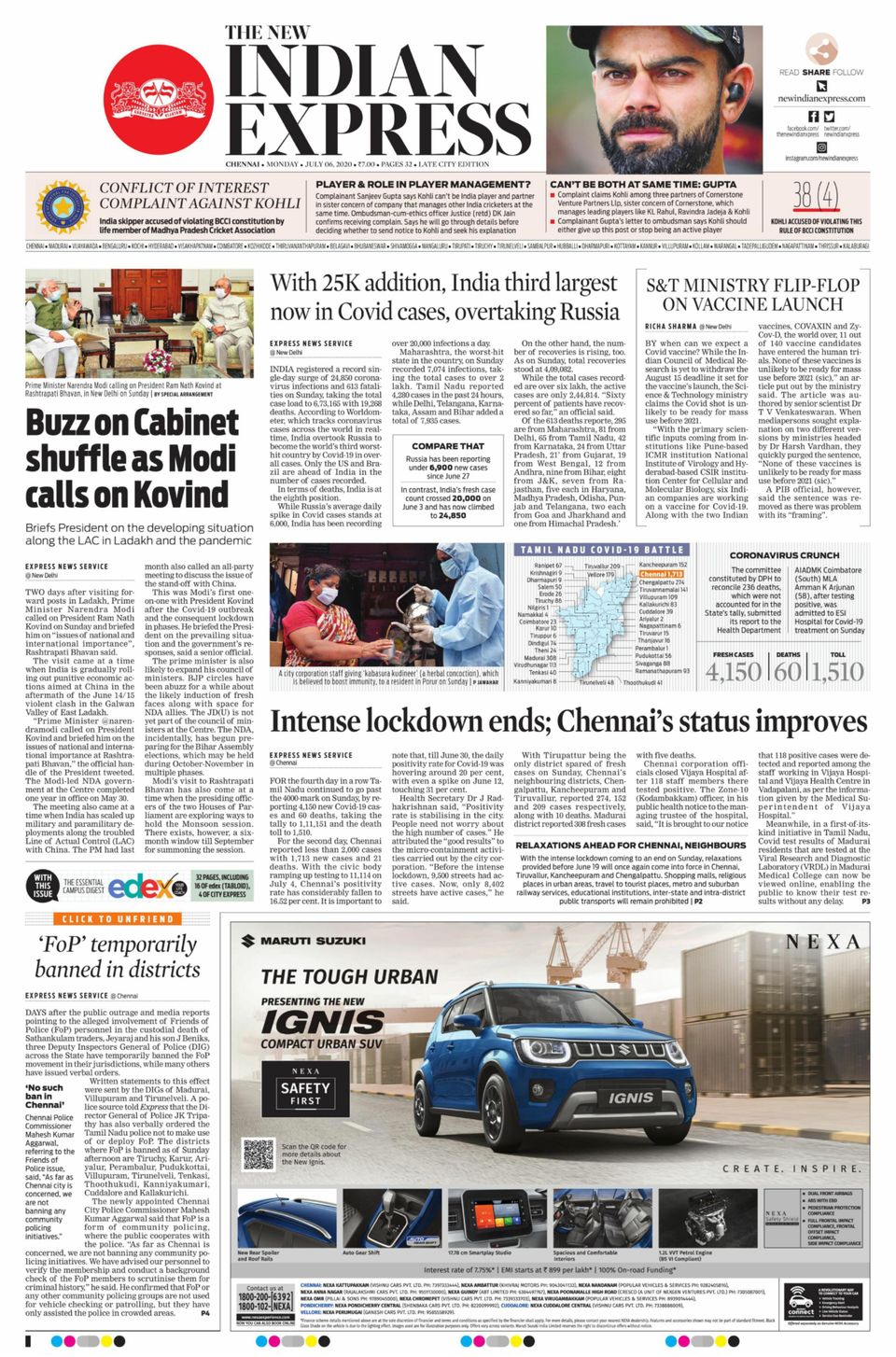 Get digital access to The New Indian Express Chennai - July 06, 2020 ...
