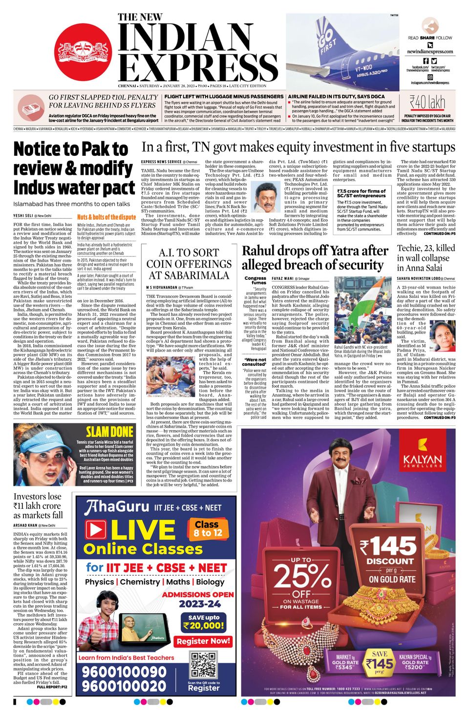 Get digital access to The New Indian Express Chennai - January 28, 2023 ...