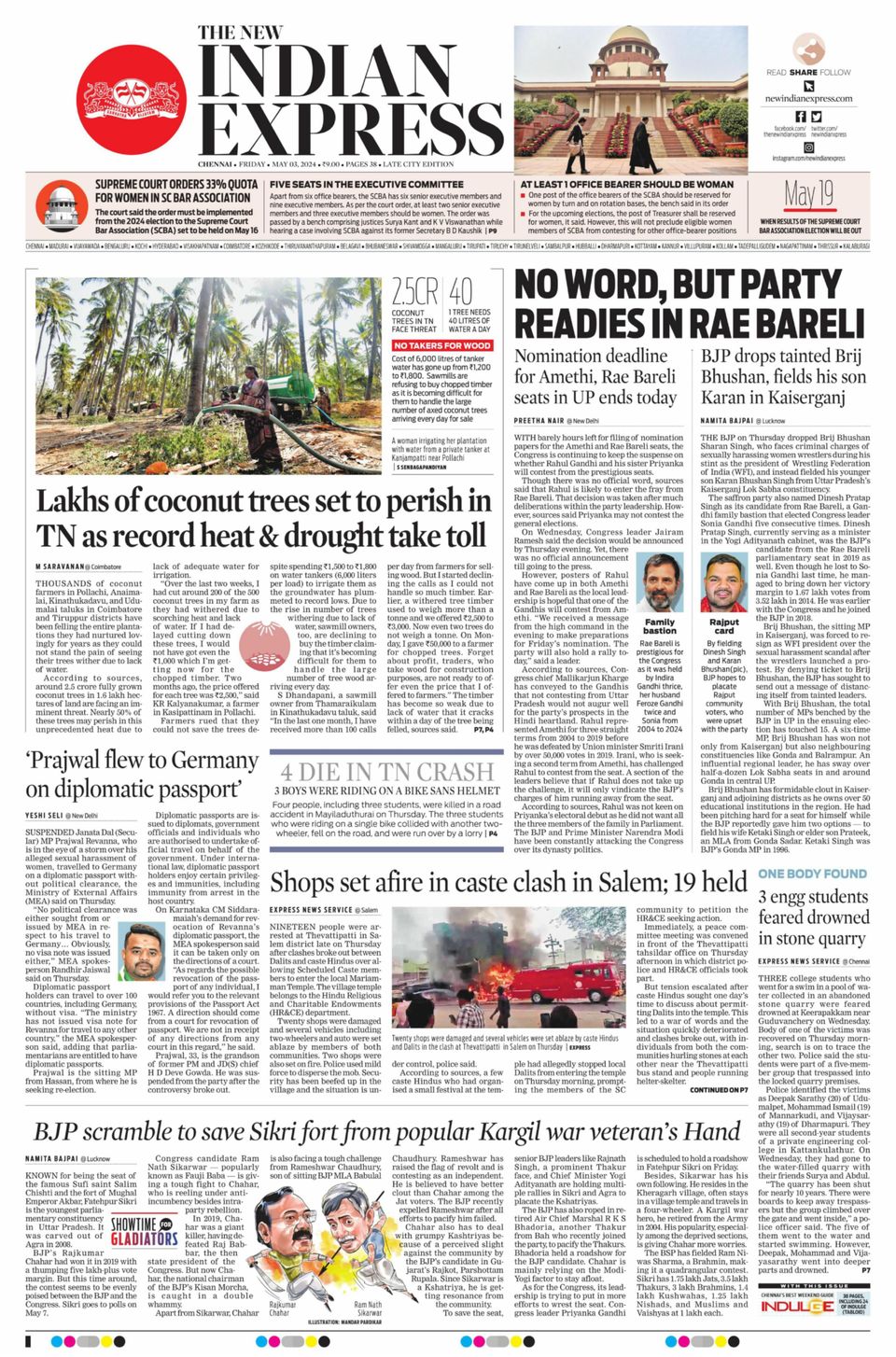 Get digital access to The New Indian Express Chennai - May 03, 2024 ...