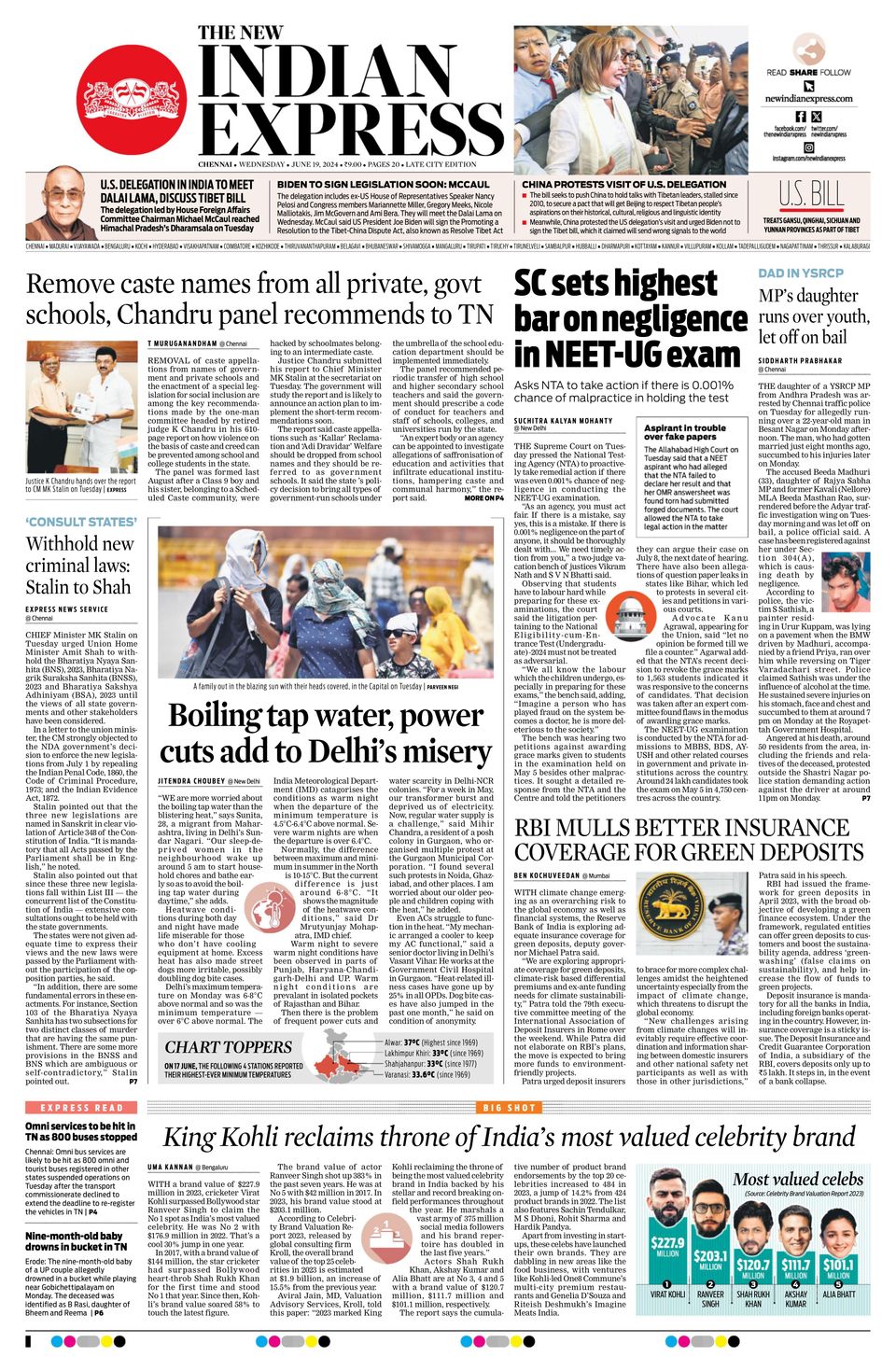 Get digital access to The New Indian Express Chennai - June 19, 2024 ...