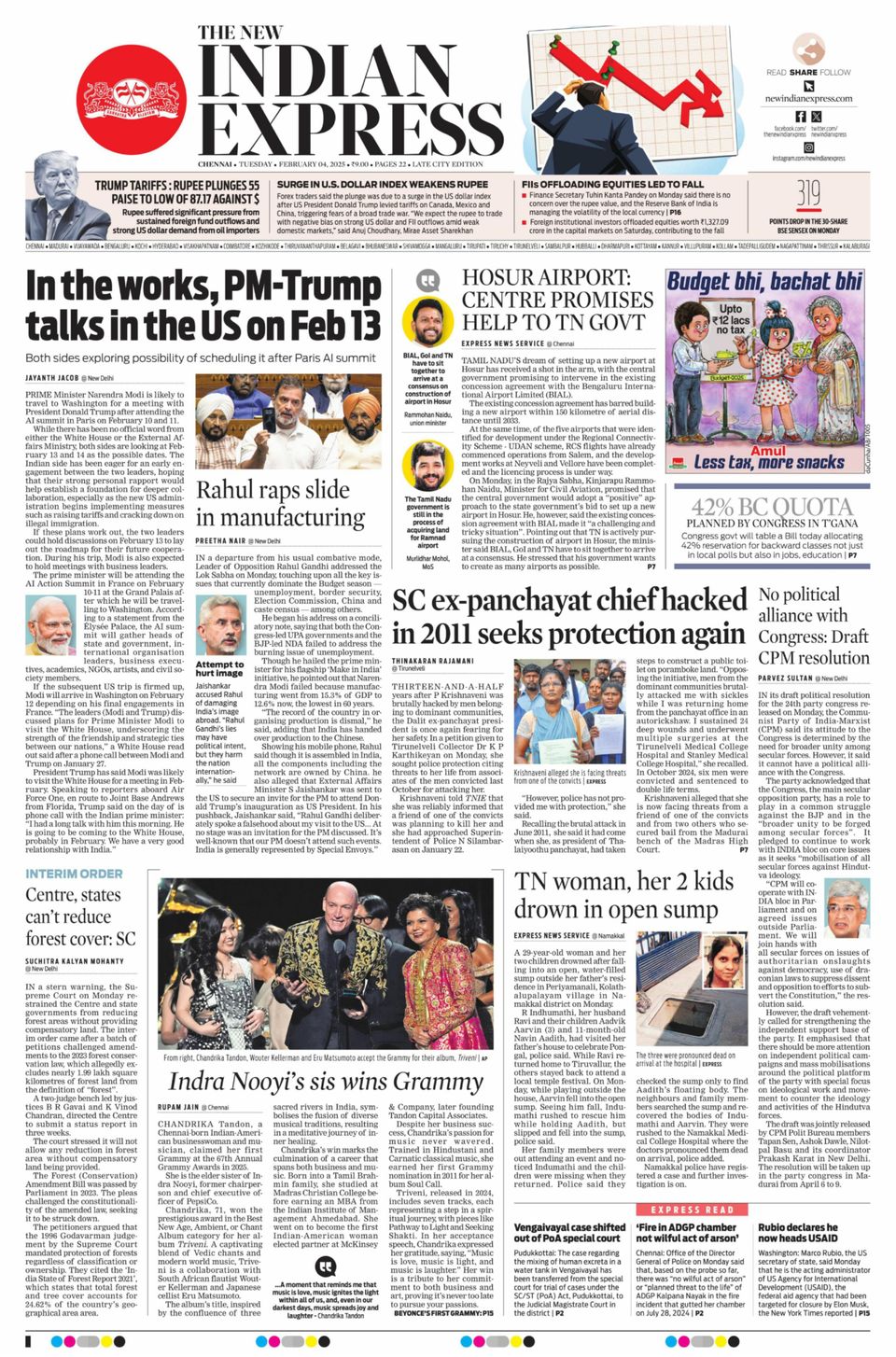 Get digital access to The New Indian Express Chennai - February 04 ...