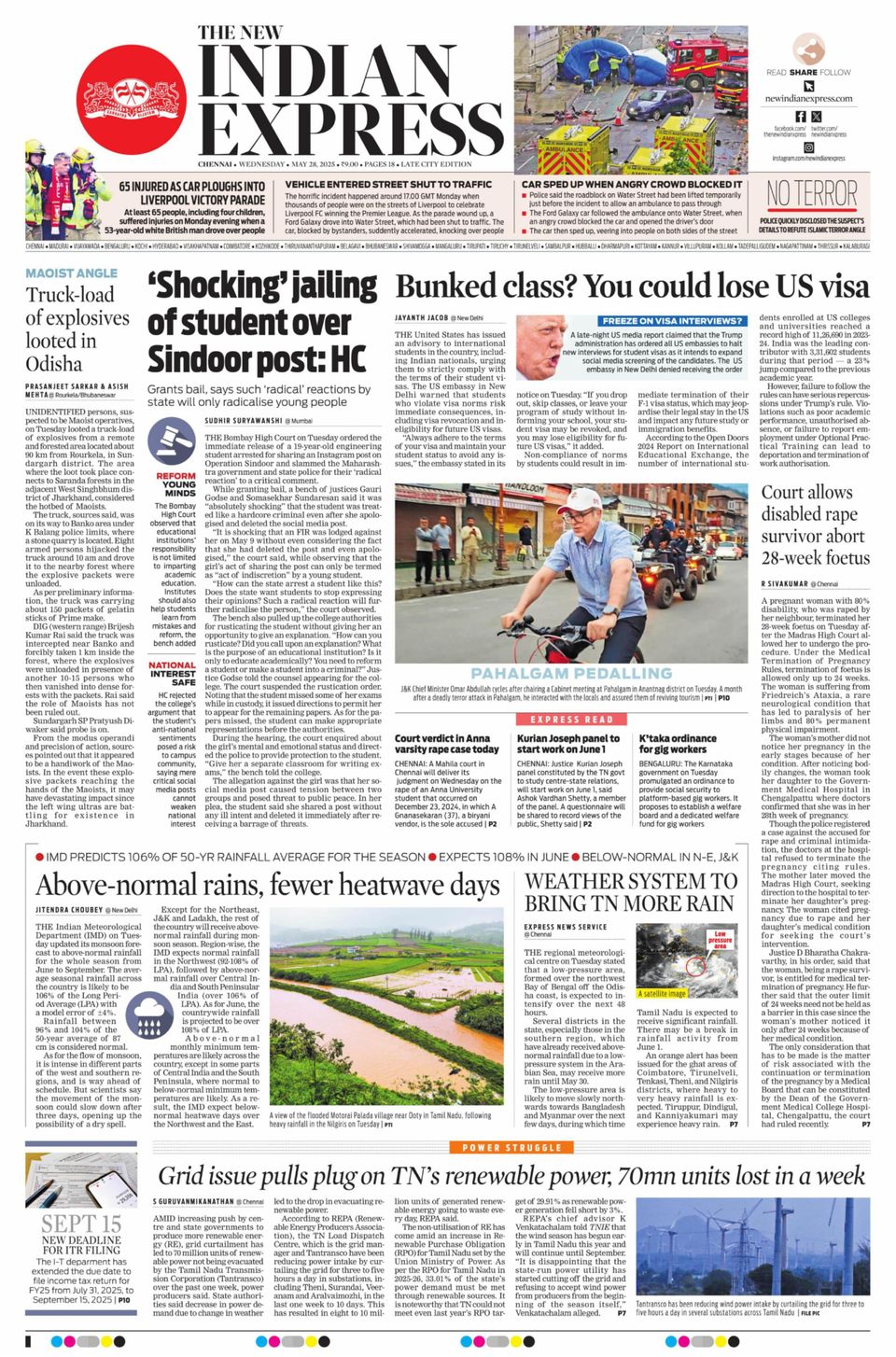 Get digital access to The New Indian Express Chennai - May 28, 2025 ...