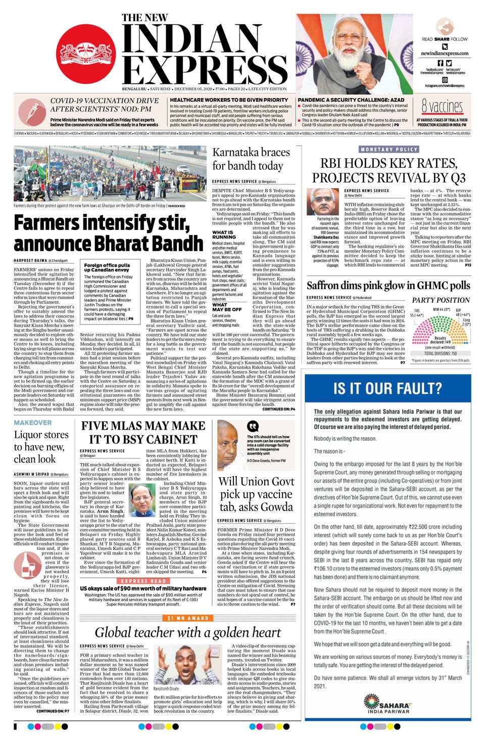 The New Indian Express Bengaluru-December 05, 2020 Newspaper