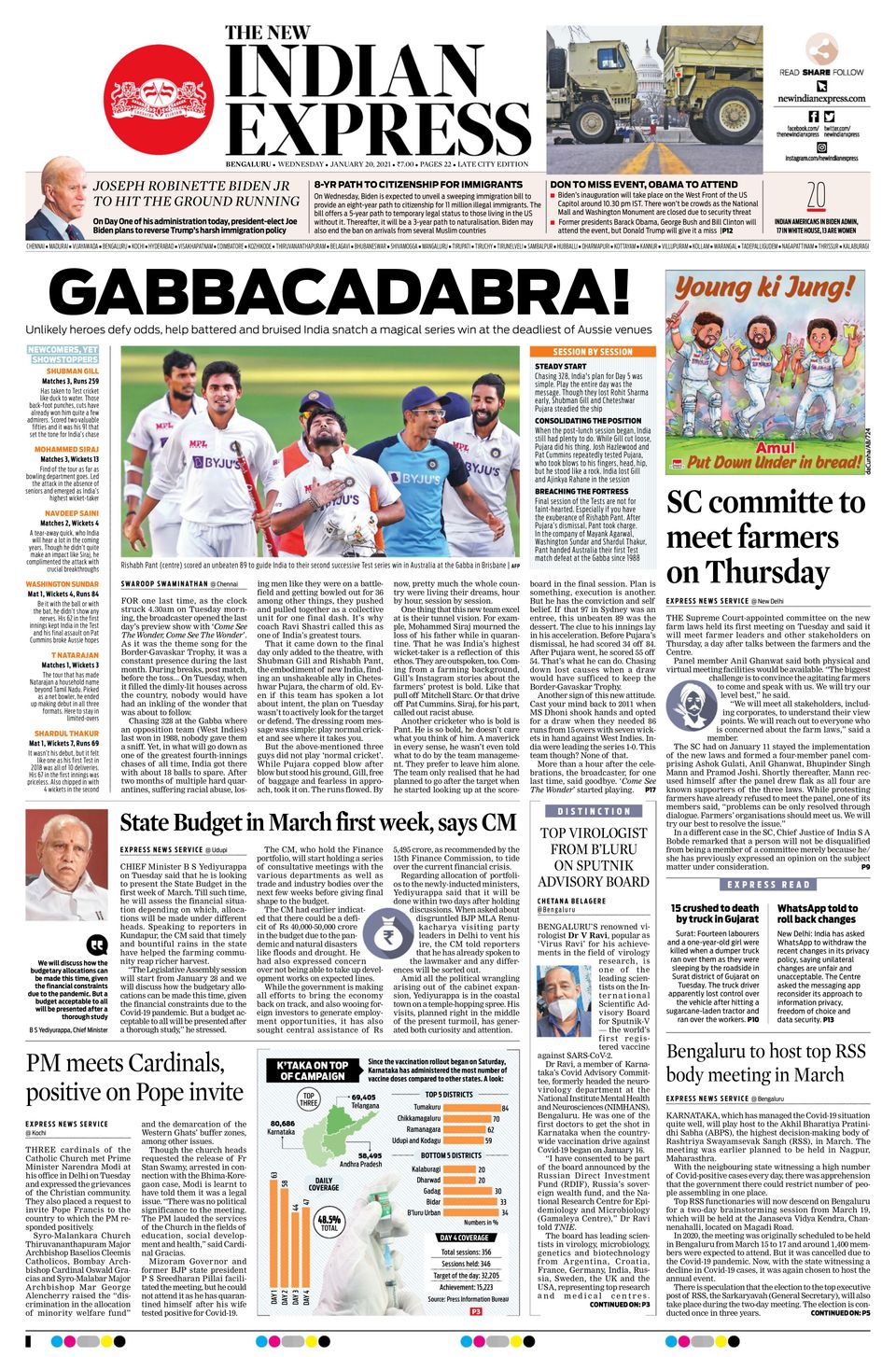 Get digital access to The New Indian Express Bengaluru - January 20 ...