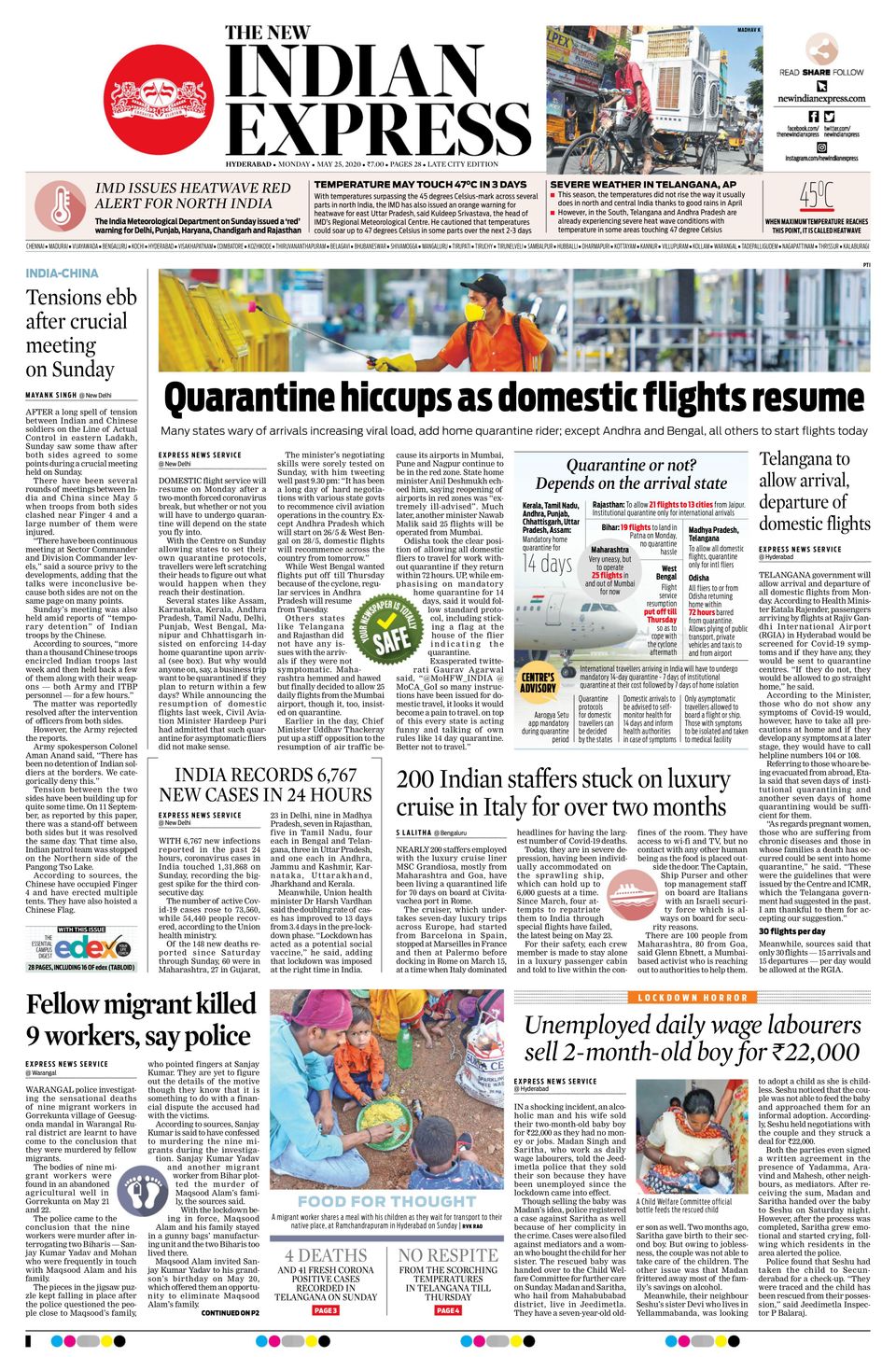 Get digital access to The New Indian Express Hyderabad - May 25, 2020 ...