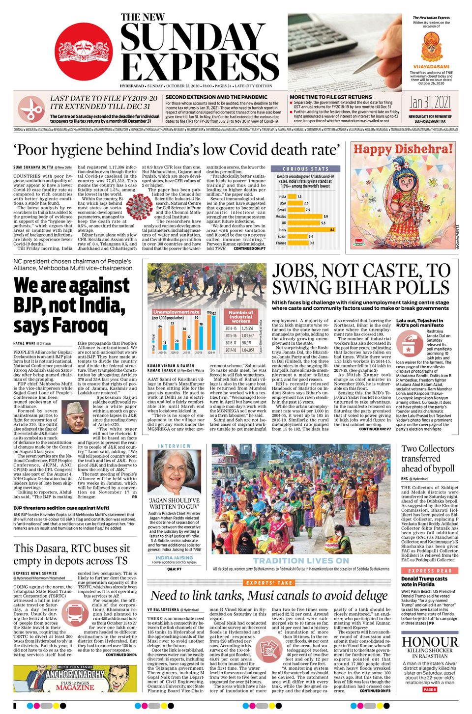The New Indian Express Hyderabad-October 25, 2020 Newspaper