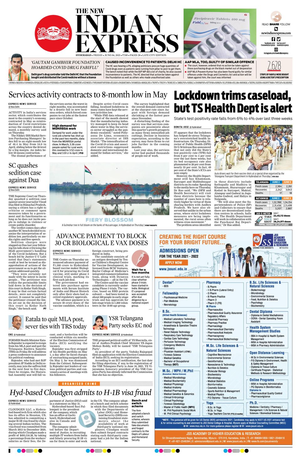 Get digital access to The New Indian Express Hyderabad - June 04, 2021 ...
