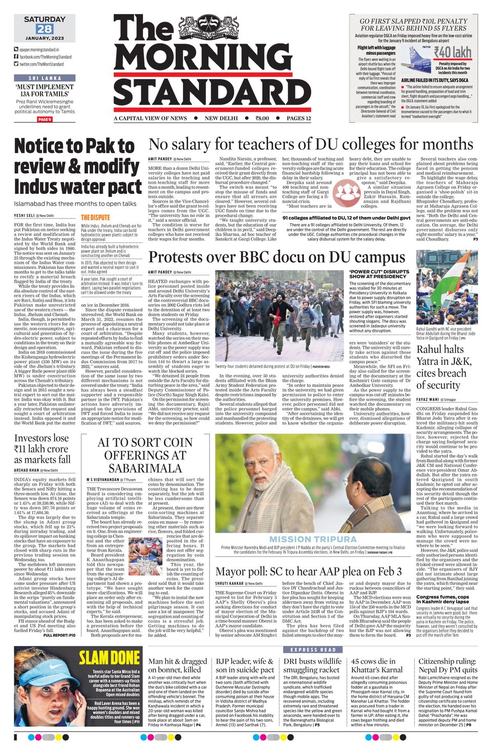 The Morning Standard-January 28, 2023 Newspaper