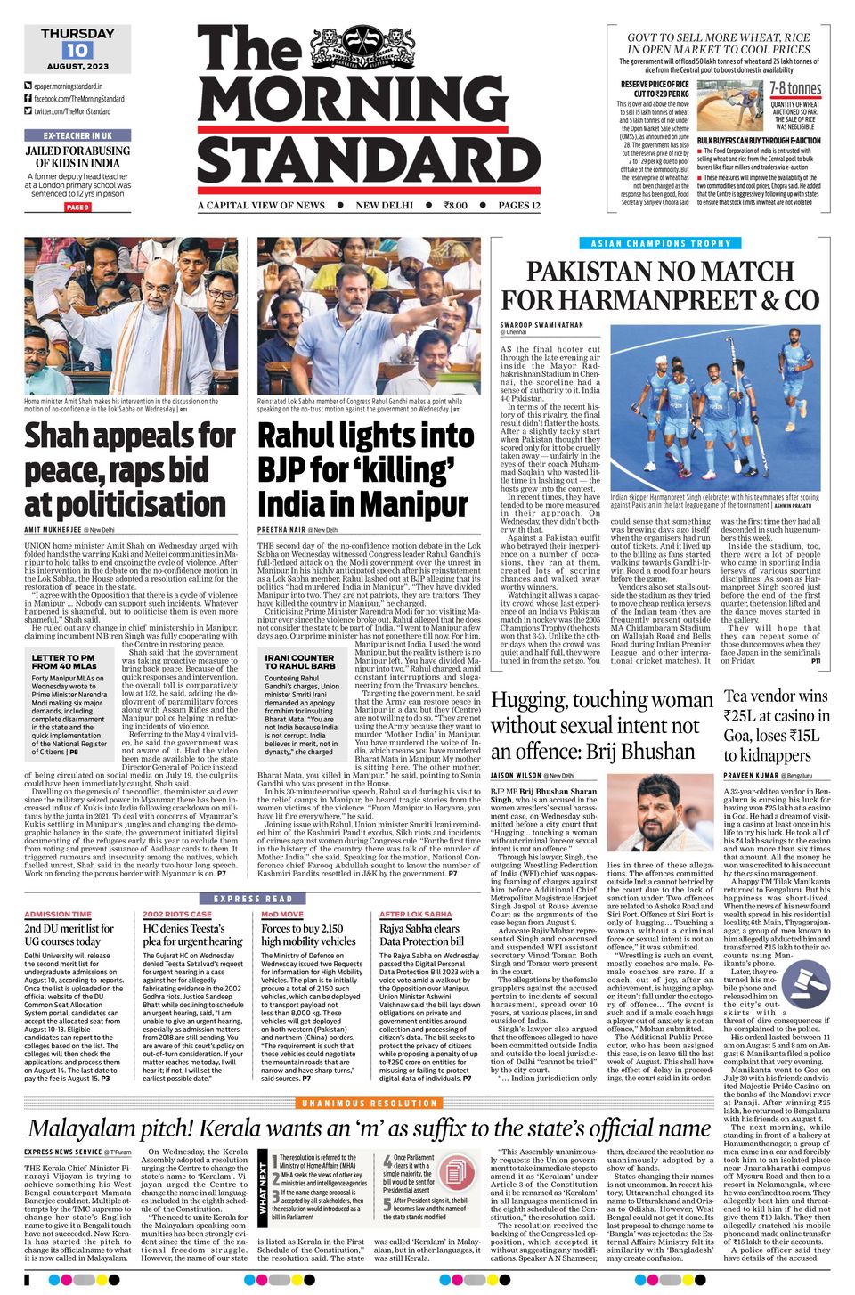Get digital access to The Morning Standard - August 10, 2023 issue ...