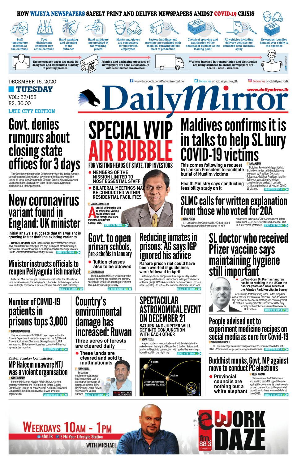 Daily Mirror - Sri Lanka-December 15, 2020 Newspaper